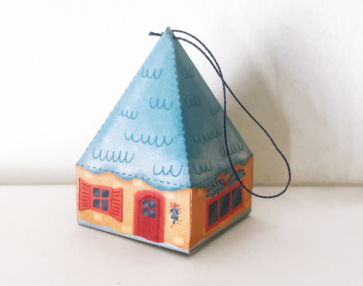 Christmas tree decoration: cozy paper toy house – Leonora Camusso